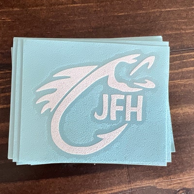 Fish Hook With Name Decal Sticker Fishing Decal Truck Decal Cooler ...