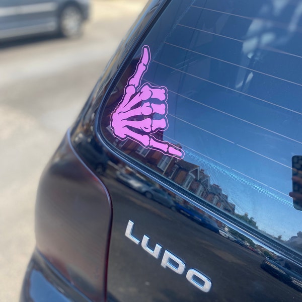 Shaka Skeleton Hand Car Sticker - Decal Window Sticker Campervan Surf ...