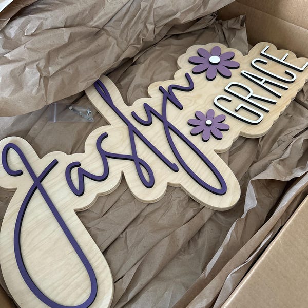 Freestanding Wooden Name Cutouts, Wooden Letters, Name Sign, Baby ...