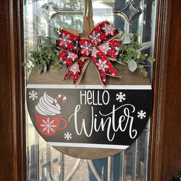 Winter Front Door Decor Warm Winter Wishes Winter Front Door Wreath ...
