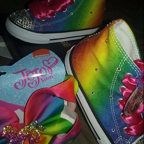 Jojo Siwa Inspired Dream Tour Custom Rhinestone Converse Shoes and Hair ...