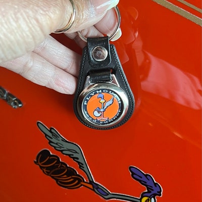 BLACK Corvette Red Leather Keychain - Etsy