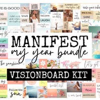 2024 Vision Board Words Phrases and Affirmations Printable Kit for ...