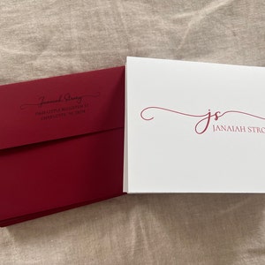 Personalized Monogram Stationery Cards Custom Cards for Her Customized ...