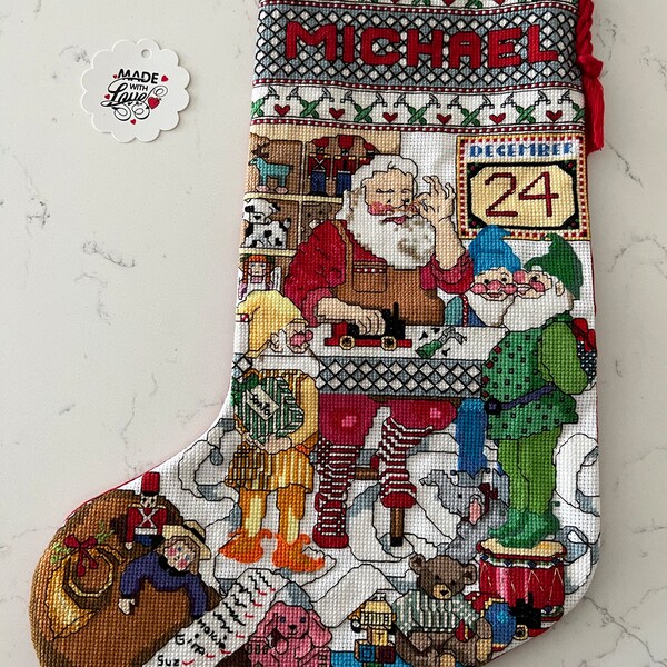 Christmas Stocking PDF Pattern Cross Stitch Embroidery Christmas ...