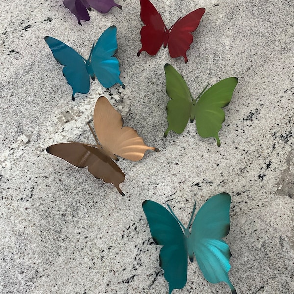 Metal Butterfly Set, Monarch Butterfly, Metal Wall Hanging, Garden ...