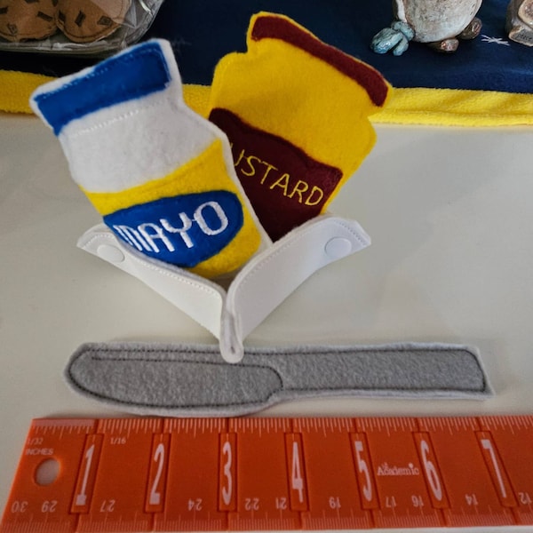 Felt Mustard Jar, Felt Mayo Jar, Pretend Condiments, Pretend Play Food ...
