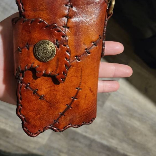 Handmade Leather Biker Wallet, Vintage Style Motorcycle Wallet, Classic ...