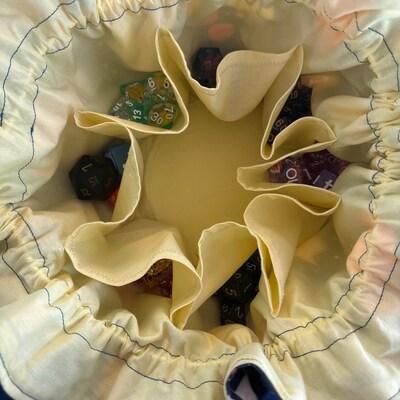 Hello Bees / Reversible Drawstring Dice Bag / Bees / Critters / Druids ...