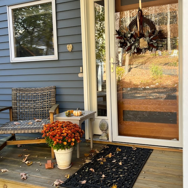 Boho Pampas Grass Eucalyptus Wreath for Front Door With Lamb's Ear and ...