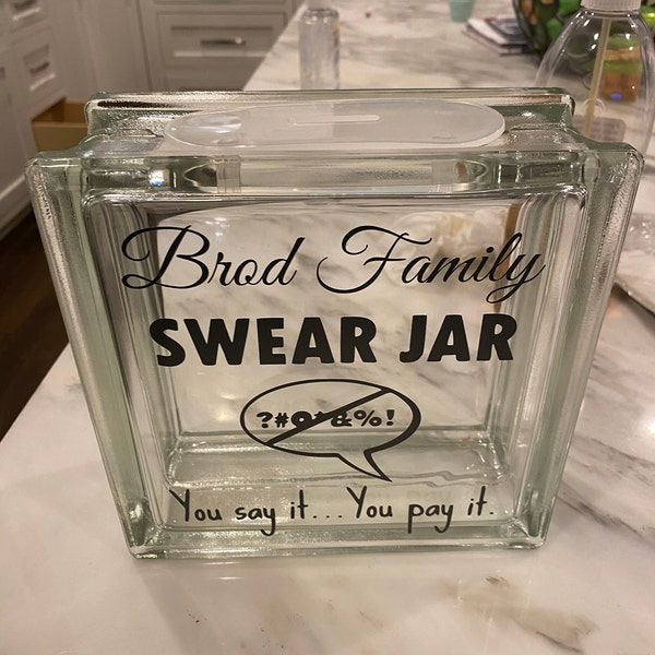 Family Swear Jar - Savings Bank - You Say It You Pay It - Family Curse ...