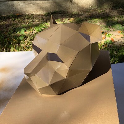 DIY Puma Mask, Cougar Mask, 3D Paper Craft Template, Halloween Mask ...