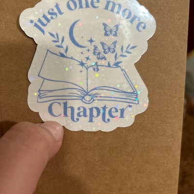 Just One More Chapter Sticker, Water Bottle Sticker, Kindle Sticker ...