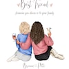Custom Friend Prints, Friends Portrait Illustration, Personalised Wall ...