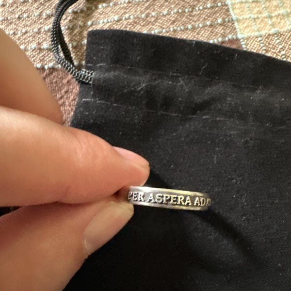 Womens per Aspera Ad Astra Ring - Through Hardships to the Stars ...