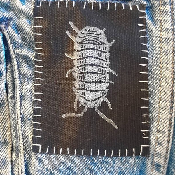 Block-print Pill Bug Patch: Cotton Canvas, Sew-on - Etsy