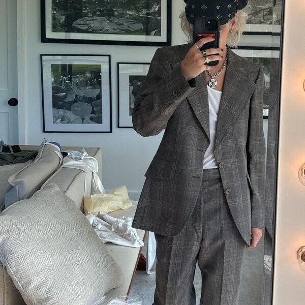 Vtg 60s Dandy Check Belted Coat -epaulettes”william Dixon”made in Great ...