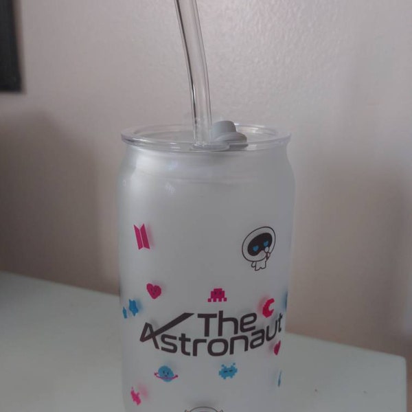 Jin the Astronaut Astronaut BTS Merch Frosted Beer Can Glass With ...
