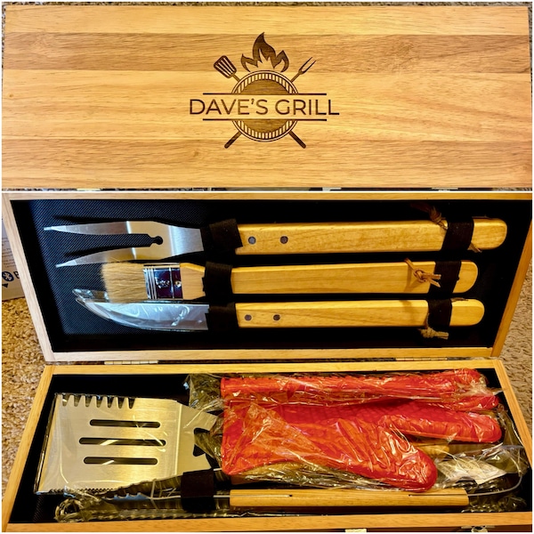 Custom Bbq Set, Grill Set, Bbq Grilling Set, Bbq Set, Tool Set ...