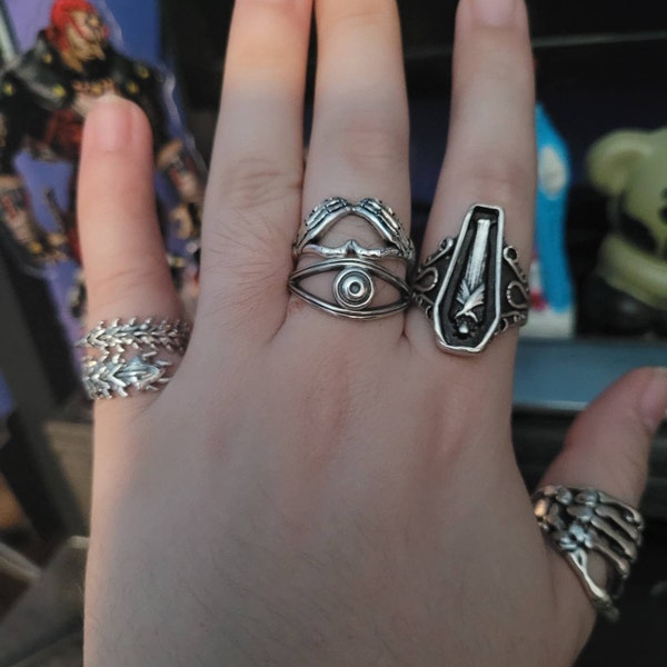 Evil Eye Sterling Silver Ring Handmade Solid Medieval 925 Unique Unisex ...