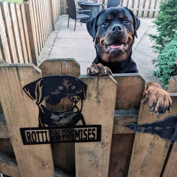 Rottweiler Dog on Premises Steel Metal Sign or Welcome Sign ...