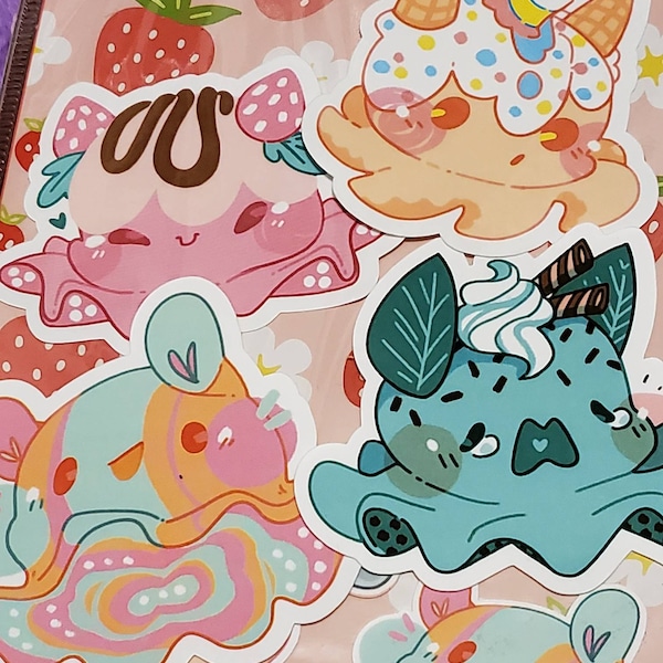 Octo Ice Cream Waterproof Stickers! - Etsy
