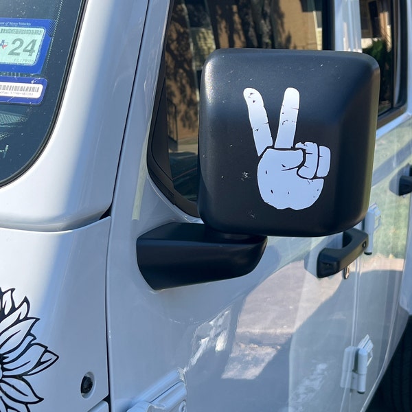 Wave Mirror Decal, Peace Sign, Side Mirror Decal, Wave Dammit, Hand ...