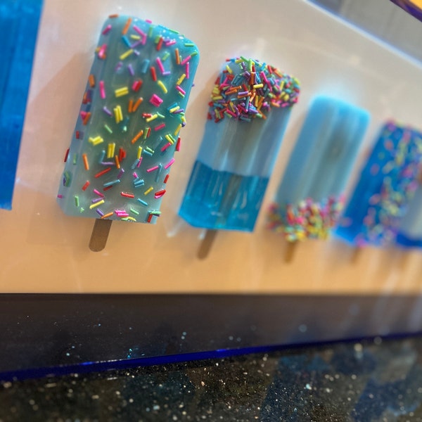 Popsicle Shadow Box, Pop Art Wall Hanging, Nursery Wall Art, Home Decor ...