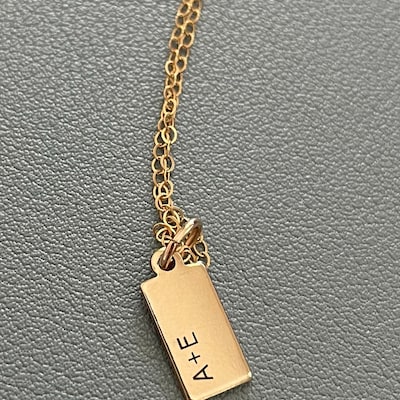 Personalized Mini Tag Necklace 14K Gold Filled Tag Necklace Custom Name ...