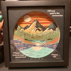 Shadow Box SVG Template With Floral Monogram Letter M , 3D SVG Diy ...