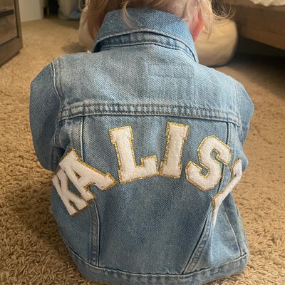 Custom Toddler Denim Jacket Hand Embroidered Baby Jacket Personalized ...
