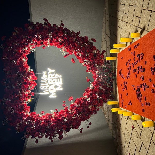 Heart Shaped Flower Row Flower Stand Set Flower Arrangement Wedding ...