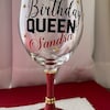 Blinged Birthday Queen Wine Glass, Personalized Birthday Glass - Etsy