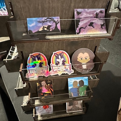 Rotating Display Stand, 3 Tier Wooden Organizer, 4-sided Display Rack ...