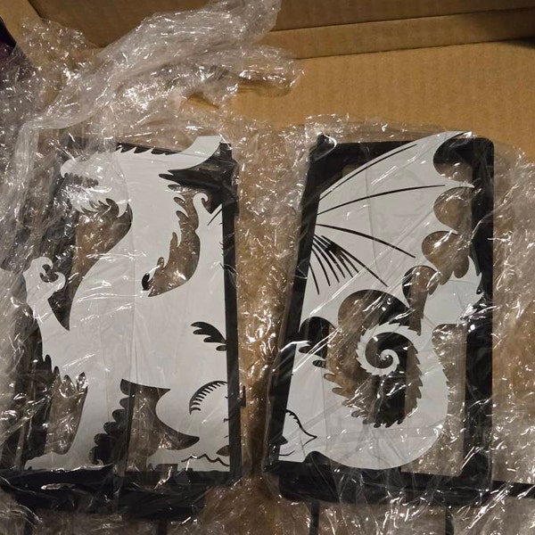 Custom Dragon Metal Bookends Dragon Name Bookend, Dragon Table Sign ...