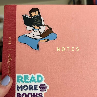 Bookish Belle Sticker/ Beauty and the Beast, Waterproof, CLEAR or WHITE ...