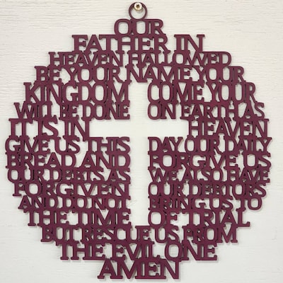 Modern Lord's Prayer Our Father christian or Catholic Circle With Cross ...