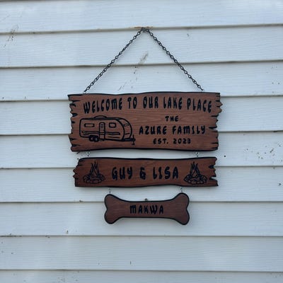 Outdoor Wood Sign Custom Camp Sign Personalized Camping Sign RV Decor ...