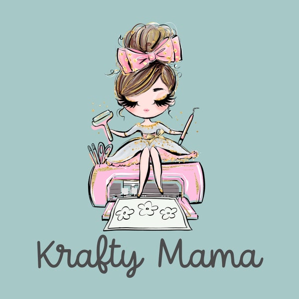 Craft Girl Logo, Crafty Girl Logo, Craft Shop Logo, Editable Craft Lady ...