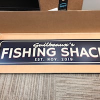 Fishing Shack Sign, Personalized Welcome Friends Fisherman Name Gift ...