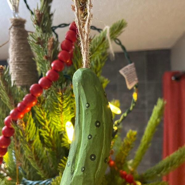 Hand Carved Wood Pickle, Christmas Pickle Ornament, Pickle Ball ...