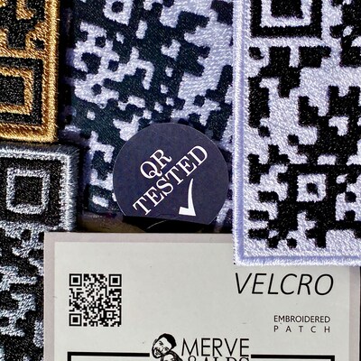 Custom QR Code Embroidered Patch, Personalised QR Code, Iron on QR ...