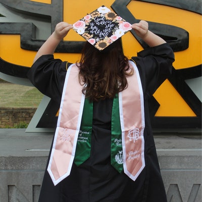 Customizable Floral Grad Cap Decoration Self-adhesive Sunflower Florals ...