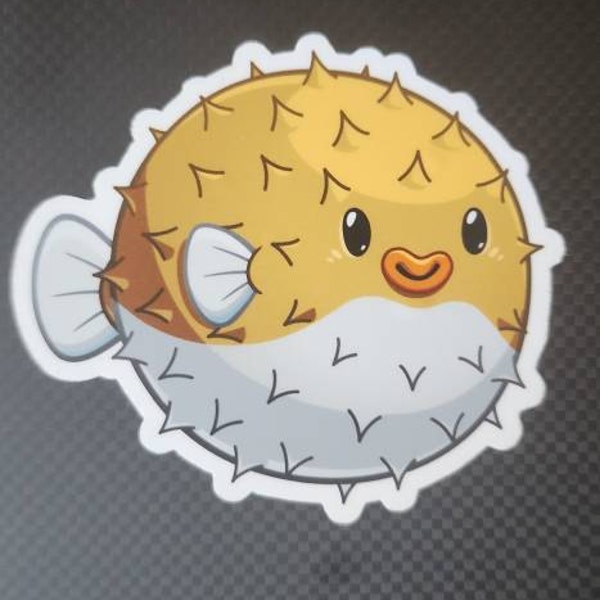 Pufferfish Sticker, Cute Fish Sticker, Waterproof Aquarium Sticker, Fun ...