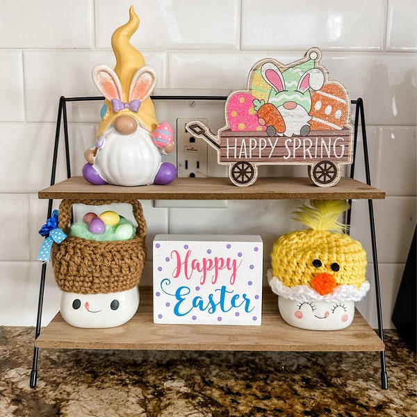 Easter Chick Marshmallow Hat | Easter Tiered Stand Decor | Rae Dunn Mug ...