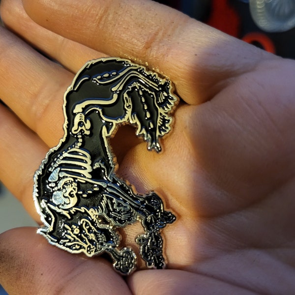 Werewolf of the Woods Enamel Pin Wolf Within Large Metal Skeleton Pin ...