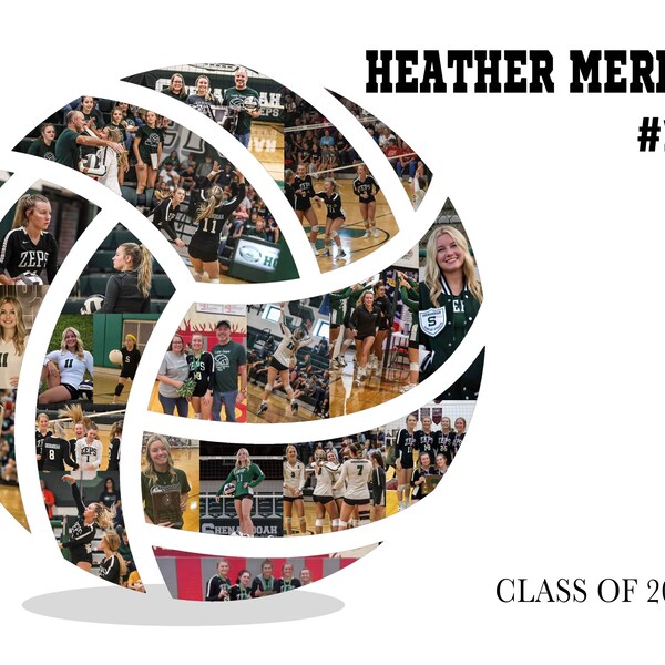 PRINTABLE Volleyball Sport Photo Collage, Senior Night Gifts Volleyball ...
