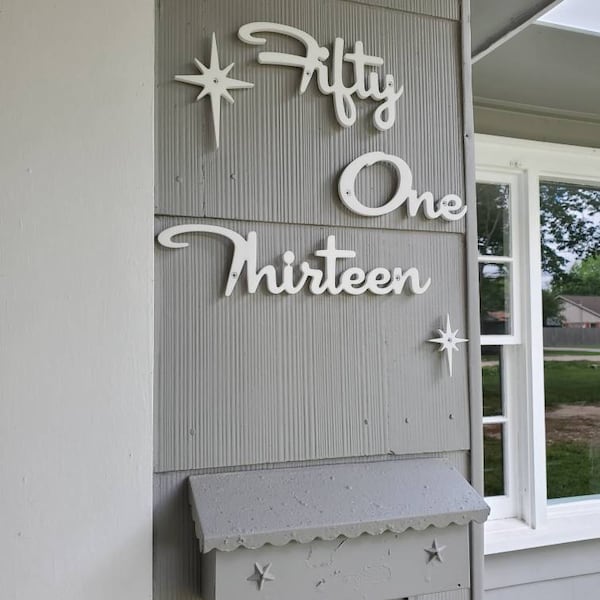 Tiny Mid Century Cursive House Numbers - Etsy