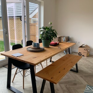 ARTEMIS Industrial Dining Table Bench Chairs Free Delivery - Etsy UK