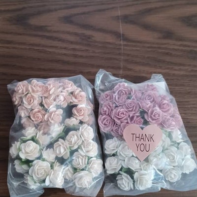 Set of 40 Mixed Color Paper Roses Mini Paper Flowers Blush, Mauve ...